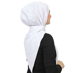 Prien Hijab for Women Viscose Scarf Lightweight Muslim Hijabs Long Shawl Islamic Scarves Turkey Silk Headscarf for Womens (White)