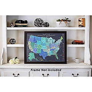 National Parks Map Poster Slate Edition (24W x 16H inches)