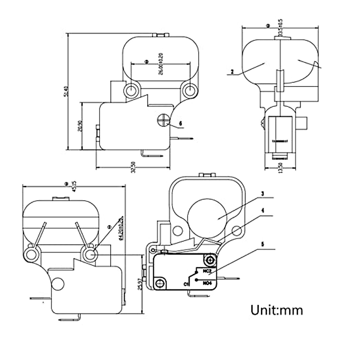 Anti Tilt HK-14 Dump Replacement For Patio Heater Fanner 250VAC 10A 250VAC 16A (High Power)