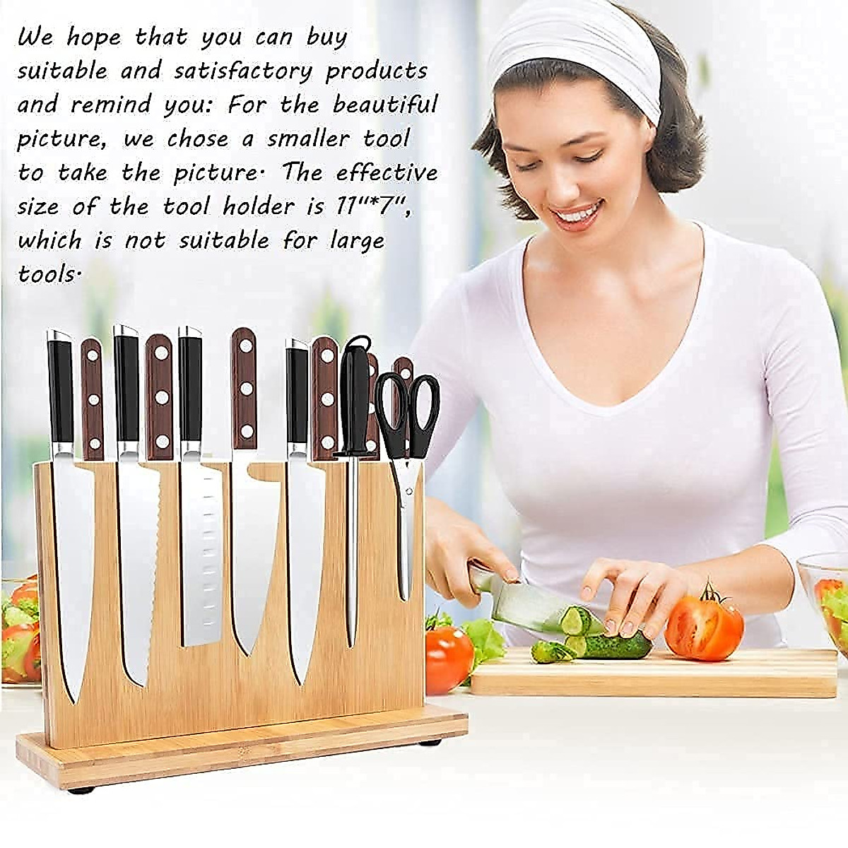 EYdoter Knife Block,Magnetic Knife holder,Bamboo knives Storage Holder stand