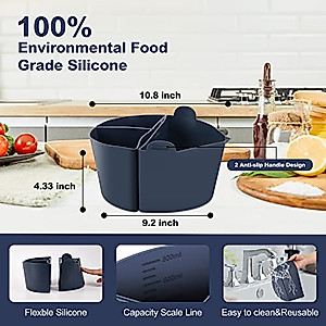 Slow Cooker Liners,blueear 3 in 1 Reusable Silicone Slow Cooker Divider Liner,Slow Cooker Accessories For Most 6 QT Slow Cooker