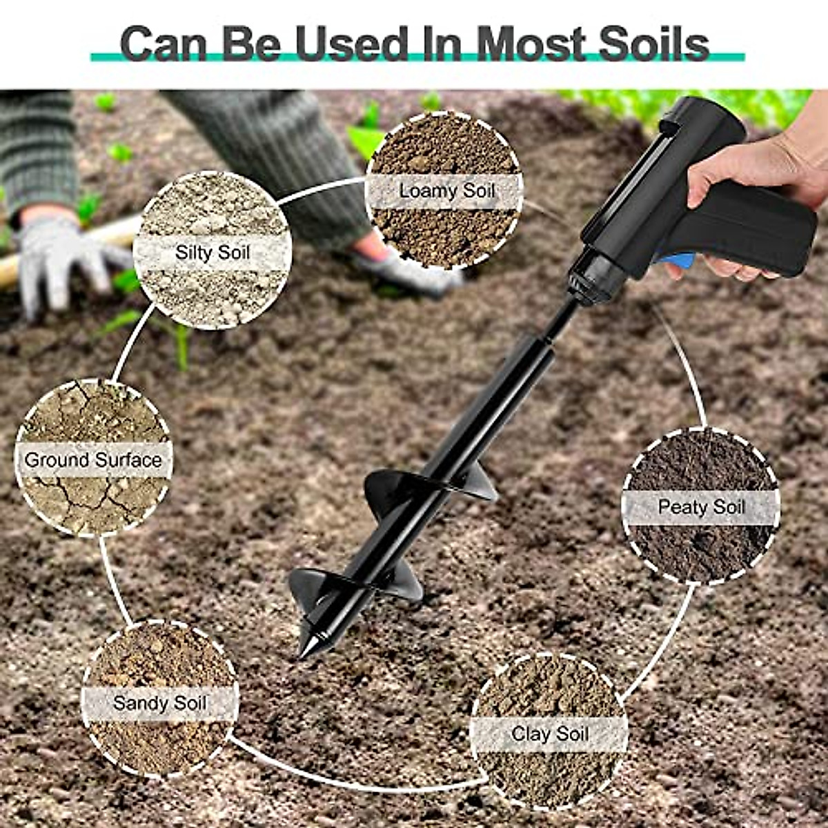 Auger Drill Bit for Planting Garden Auger Spiral Drill Bit Post Hole Digger Bulb Planter Tool 1.6"X9" 3"X12" and 1.6"X16" for Bulb Planting, Hole Digger, Tulip Bulbs and Umbrella Holes