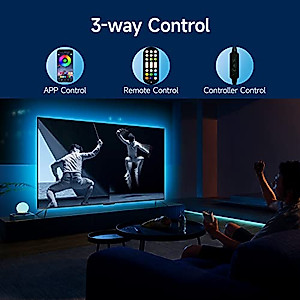 JHXGD LED Lights for TV Led Backlight, 9.8ft RGB Led Strip Lights for TV Lights Behind, USB TV Led Lights Strip for 32-43in TV, Bluetooth APP Remote Control Music Sync TV Backlight for Gaming Room