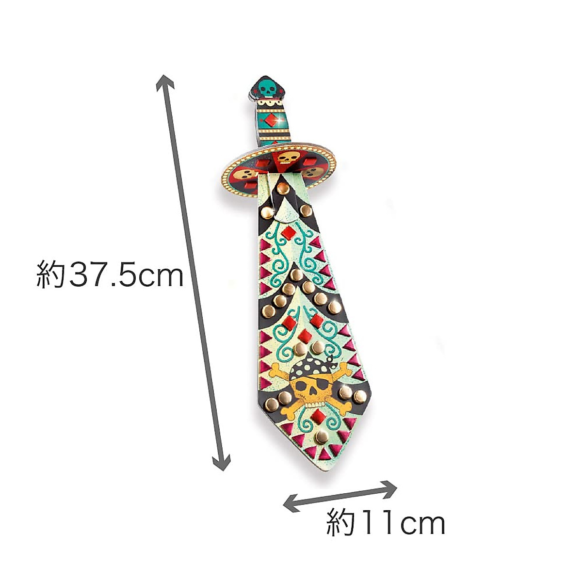 DJECO DIY Like A Pirate Sword - Craft Your Own Pirate Adventure for School or Gifts - Fun & Creative for Family & Friends, DIY Toy w/Mosaic Sticker Sword Kit for Kids 5+