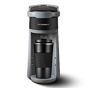 Elite Gourmet EHC323 Rapid Brew Technology 2-in-1 Capsule Coffee Maker, 6~12oz Brewing Capacity, K-Cups and Grounds, Adjustable Mug Height, Reusable Filter, Black
