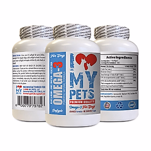 I LOVE MY PETS LLC Dog Skin and Coat - Omega 3 Fish Oil for Dogs - Advanced Premium Quality - Dog Omega Oil - 180 Softgels (1 Bottle)