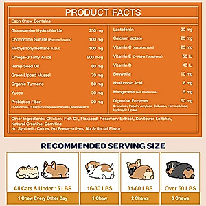 Glucosamine for Dogs, Hip and Joint Supplement For Dogs with Glucosamine Chondroitin MSM, Hyaluronic Acid, Turmeric Curcumin for Joint Pain Relief and Inflammation, Joint Health|180 Tablets