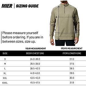 MIER Men's Quarter Zip Pullover UPF 50+ Long Sleeve Golf Hiking Running Athletic Shirts, Lightweight Brushed Back Fleece (Brown, Large)