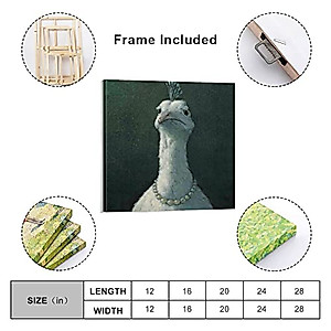 Funny Posters Illustration Michael Sowa Art Guinea Fowl, Diving Pig, Image Conscious The Blue Sofa, Dog with Cone Aesthetic Posters (6) Wall Art Paintings Canvas Wall Decor Home Decor Living Room De