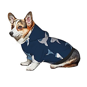 Small Pet Sweaters with Hat Shark-Comic-Wild-Fish Cat Puppy Hoodie Pet Hooded Coat Large