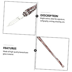 FAVOMOTO 2pcs Glass Dip Pen Wedding Sets Quill Pen Set Stained Glass Glass Dip Pen Set Calligraphy Pen Decorative Note Pen Stationery Office Stationery Drawing Pen Black Note Pen