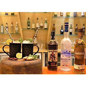 Staglife Black Moscow Mule Copper Mugs - 16 Oz [Set of 2] + 20 Oz [Set of 2]