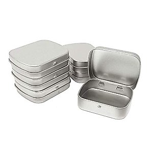 Honbay 6PCS Mini Portable Metal Hinged Lid Empty Storage Boxes Tins Containers for Candies Pills Jewelry Craft