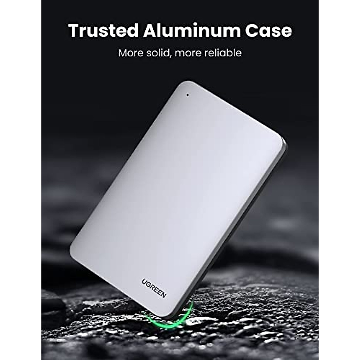 UGREEN USB C Hard Drive Enclosure for 2.5" SATA SSD HDD Aluminum USB C to SATA Adapter USB 3.1 Gen 2 Support UASP SATA III Compatible with MacBook Pro Air WD Seagate Toshiba Samsung Hitachi