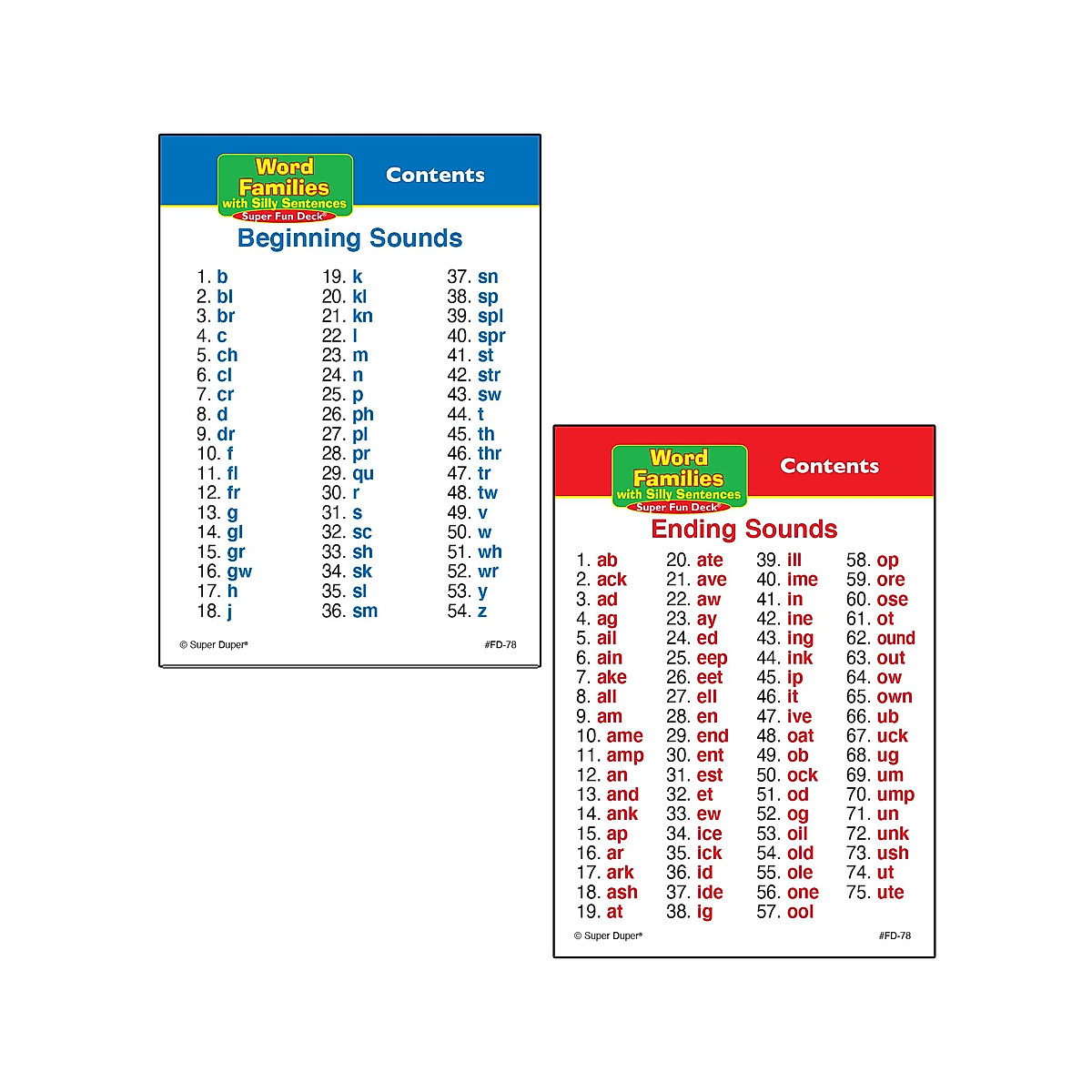 Super Duper Publications | Word Families with Silly Sentences Fun Deck Flash Cards | Educational Learning Resource for Children