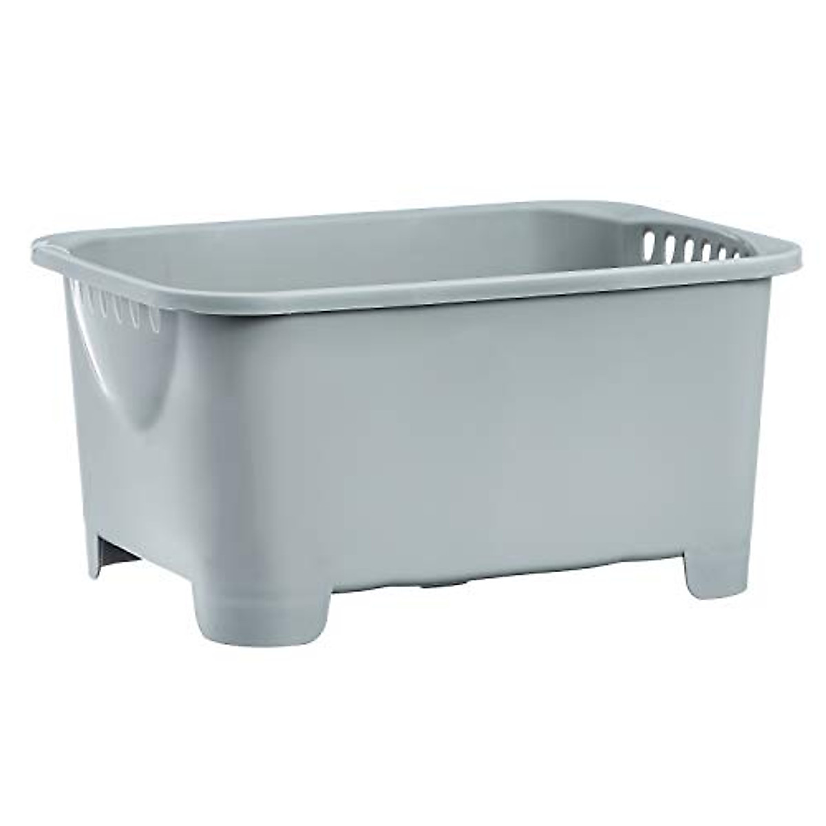 Glad Kitchen Sink Wash Basin for Dishes | Large Plastic Tub with Drain Plug | Multipurpose Dishpan for Cleaning Tableware | Sinkware Accessories, Grey