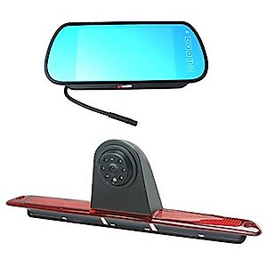KNRAGHO Brake Light Backup Camera Compatible with Dodge Benz Sprinter W906 /V W Crafter Vans (with Monitor)