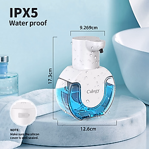 Calogy Automatic Soap Dispenser, Touchless Liquid Dispenser, Hand Soap Dispensers Pump, No Touch Dish Dispenser, Auto Battery Operated Soap Set for Kitchen, Bathroom and Shower - 300ML