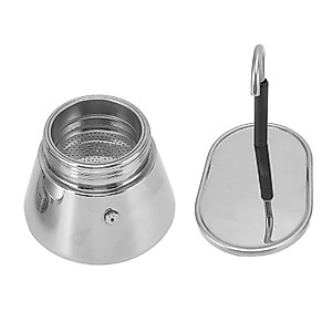 Moka Pot - Stovetop Espresso Maker, Italian Coffee Maker Stainless Steel Moka Coffee Pot with 500ml Large Capacity, Easy to Operate & Compact, Silver