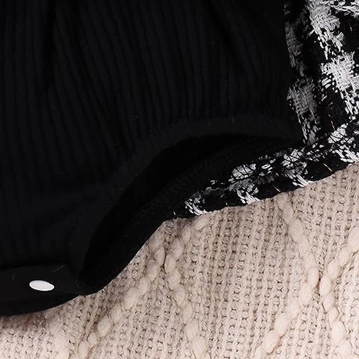 Mubineo Baby Girl Spring Fall Clothes Outfits Long Sleeve Lace Floral Romper Dress Newborn Outfit (Qbc Black White, 3-6 Months)