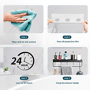 PPJOKERBOY 4 Pack Shower Caddy Adhesive Replacement，No Drilling Wall Hooks Adhesive Strips For Bathroom Shelves And Shower Caddies