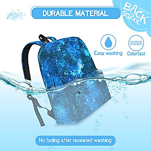 Qlonrewt Boys Girls Backpack for School, 17 Inch Aesthetic Laptop Backpacks for Travel Elementary College Middle High School, Large Capacity Bookbag School Bag Casual Daypack(Galaxy Blue)