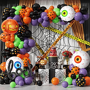 Mesen Halloween Eyeball Balloons - Pack of 4, Scary Plastic Balloon Props Bloodshot Eyeballs Indoor Outdoor Garden Halloween Decors for Lawn Party, Haunted House Decorations