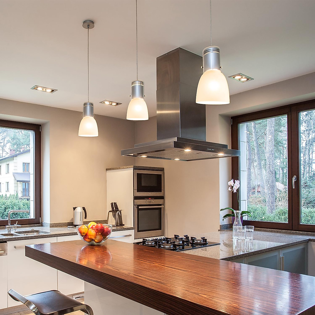 Eidonta 4 Pack White Frosted Glass Shade Replacements, Bell Shaped Glass Shade Covers for Ceiling Fan Light Fixture, 4.92"High, 4.72"Diameter, 1.65 "Fitter, High Transmittance Globe Lampshades