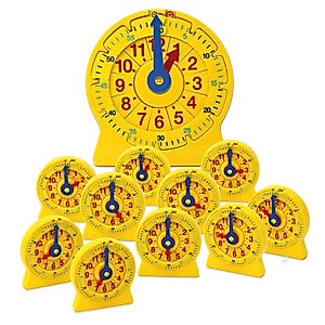 Learning Resources 92905 hand2mind 24 Hour Number Line Clock Classroom Set