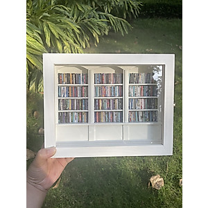 Generic Shake Away Anxiety Bookshelf,Stress Reliever,with 350Pcs Miniature Book Match Boxes Display Case Cabinet Decoration, for Book Lovers (white)