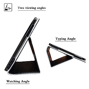 Galaxy Tab A 8.0 2018 Case,Bige PU Leather Folio 2-Folding Stand Cover for Samsung Galaxy Tab A 8.0 2018 Model SM-T387 Verizon/Sprint Tablet (Not fit Tab 8.0 T380 and Other Older Model),Black