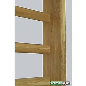 ARTIMEX Wooden Swedish Ladder (Stall Bars) Set for Physical Therapy & Gymnastics - Used in Homes, Gyms, Clinic, Schools or Fitness Centers - Wall Bars from Natural Wood: Red Oak, Code 279