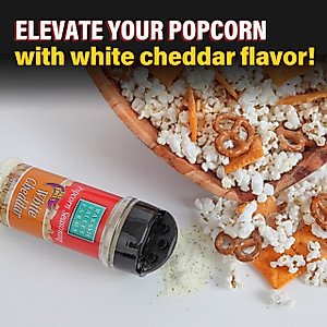 White Cheddar Cheese Popcorn Seasoning - Wabash Valley Farms White Cheddar Cheese Powder, Fat Free White Cheddar Popcorn Seasoning, White Cheddar Powder for Popcorn, White Cheese Seasoning (5.2 oz)