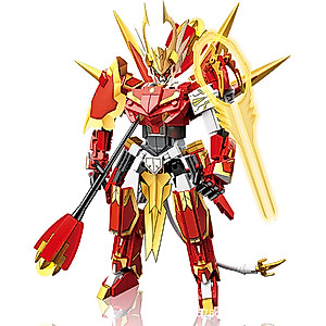 Xering 2023 Model Bionic Mecha Warrior Bionic Mask Warrior Bionic Character Puzzle Assembly Brick Compatible Toy Building Kit (No Color Box) (4)