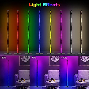AKEPO Floor Light Smart RGBIC Music Melody Corner Floor Lamp, APP/Remote/Voice Control Dimmable Rhythm Pickup Light for Game Room, Bar, TV, Bedroom, Party (Compatible with Alexa & Google Assistant)