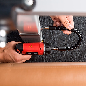 NoCry Commercial Grade Cordless Electric Screwdriver - Built-in LED light and a 31 Screw Bits Set; 10 Nm Torque, Adjustable Power, Rechargeable Battery