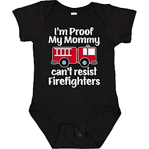 inktastic Firefighter Daddy Baby Fireman Baby Bodysuit 6 Months 0040 Black 3a74b