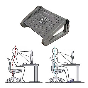 Ergonomic Foot Rest Under Desk with Massage Surface Adjustable Footrest with 6-Level Height Foot Stool Foot Rest for Home/Office Footrest Under Desk at Work Footstool Feet Rest Stool Under Desk