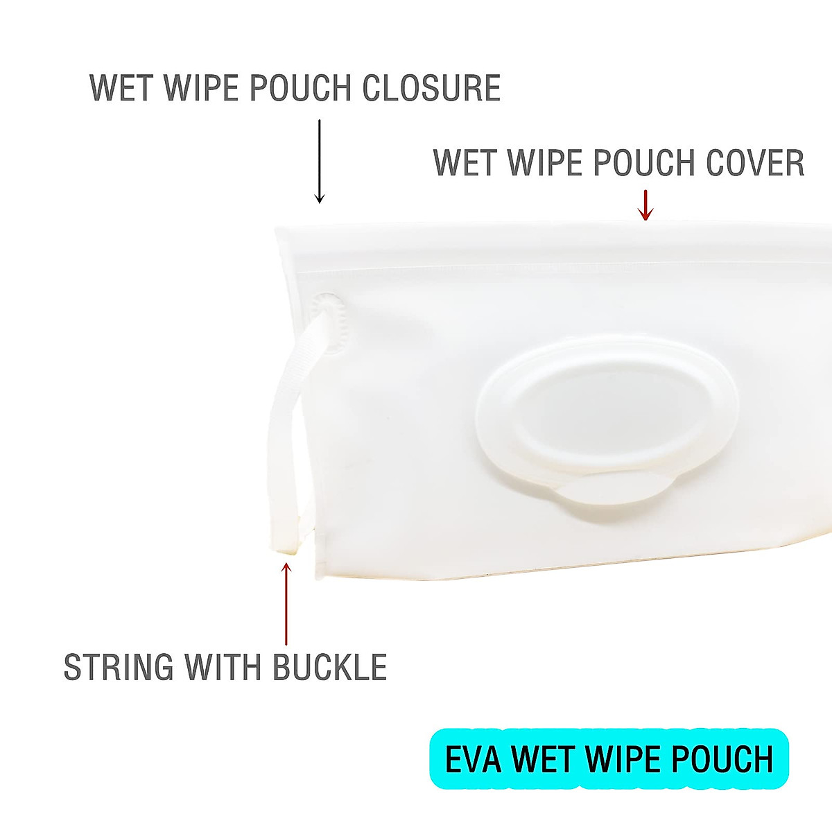 VOONGOR Portable Refillable Wet Wipe Pouch, Reusable Travel Wipes Holder & Case, Lightweight Flushable Diaper Wipes Container for Baby (4 Pack, Milk White)
