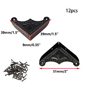 Antrader 12Pcs Metal Box Corner Guard Protector Safety Bumpers Decorative Furniture Edge Covers with Screws Bronze Tone 1.5" x 1.5"