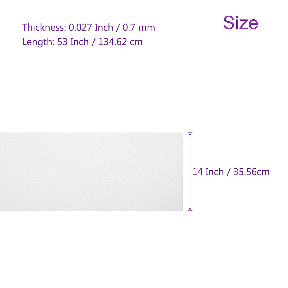 DMiotech 1 Pack 14 Inch x 53 Inch Faux Leather Sheet Furniture Cover Soft Grain White-1 PU Leather Roll for Handmade DIY Craft Projects