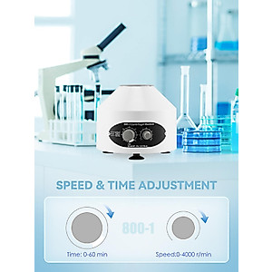 Mxmoonant Centrifuge Machine Benchtop Electric Centrifuges with Timer and Speed Control for Lab School Scientific Research 20mlX6 Rotors (110V US Plug) (800-1)