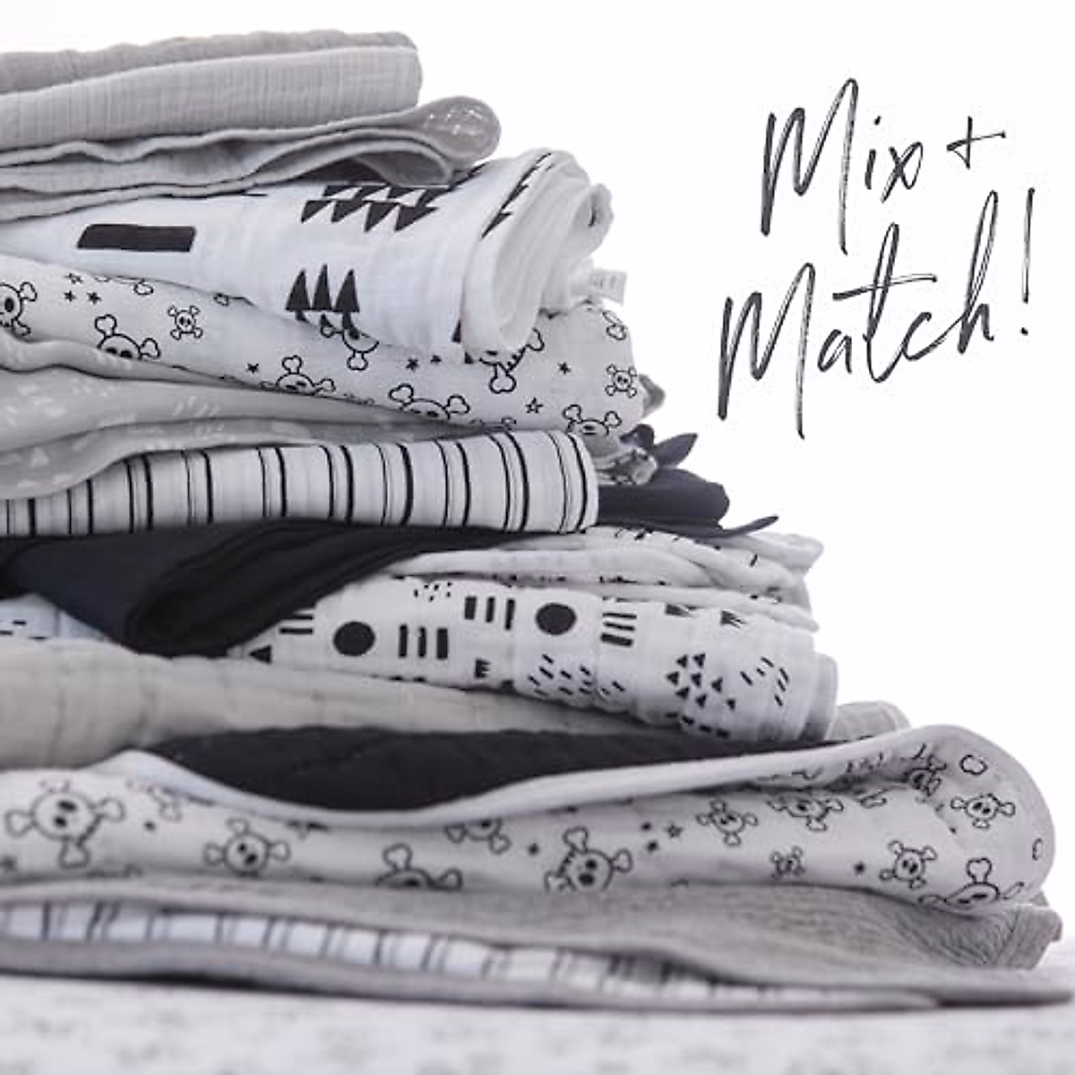 HonestBaby Fitted Crib Sheets Fits Standard Mattress Bassinet, Mini Prints 100% Organic Cotton Baby Boys, Girls, Unisex, Heather Gray Fitted Crib Sheet, One Size