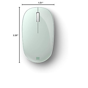 Microsoft Bluetooth Mouse - Mint. Comfortable design, Right/Left Hand Use, 4-Way Scroll Wheel, Wireless Bluetooth Mouse for PC/Laptop/Desktop, works with for Mac/Windows Computers