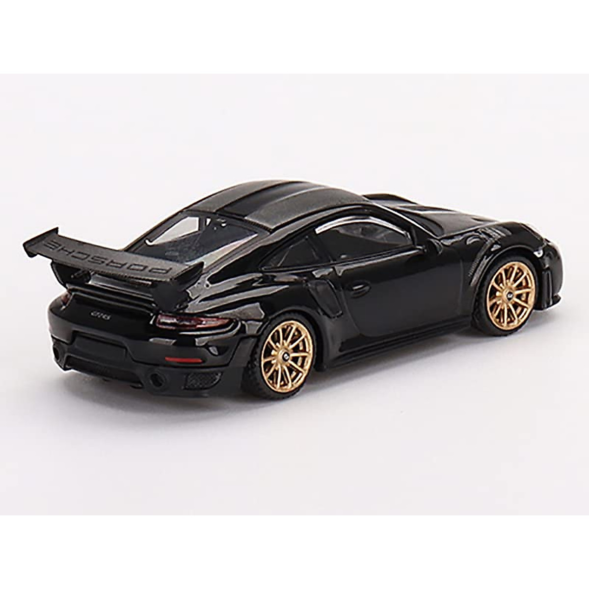 911 (991) GT2 RS Weissach Package Black with Carbon Stripes Ltd Ed to 3960 pcs Worldwide 1/64 Diecast Model Car by True Scale Miniatures MGT00401