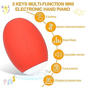 Kid's Piano,13 in 1 Electronic Smart Music Piano (Design patent),5-Key Finger Pocket Piano,Portable Educational Piano Keyboard for Child age 6+/ Teenager for Music Beginner with Multiple Musical scale