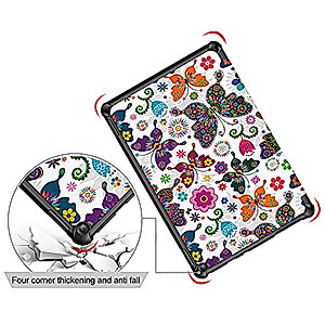 EpicGadget Case for Amazon Fire HD 10 / Fire HD 10 Plus (11th Generation, 2021 Released) - Lightweight Tri-fold Stand Auto Wake/Sleep Folio Cover Case + 1 Screen Protector and 1 Stylus (Butterfly)