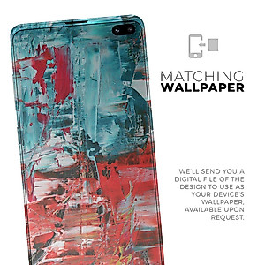 DesignSkinz Red and Blue Abstract Oil Painting Protective Vinyl Decal Wrap Skin Cover Compatible with The Samsung Galaxy S20 (Screen Trim & Back Glass Skin)