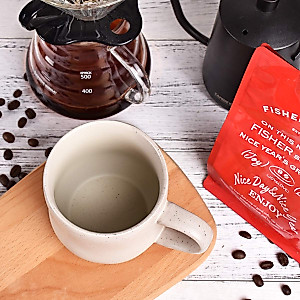 Bosmarlin Large Stoneware Speckled Coffee Mugs Set of 2, Big Ceramic Tea Cup, 17 Oz, Dishwasher and Microwave Safe (White, 2)