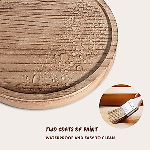 Wood Lazy Susan Organizer Kitchen Turntable for Cabinet Farmhouse Bathroom Decor Round Decorative Tray for Vanity, Counter, Sink, Coffee Table, 10 Inch, Brown